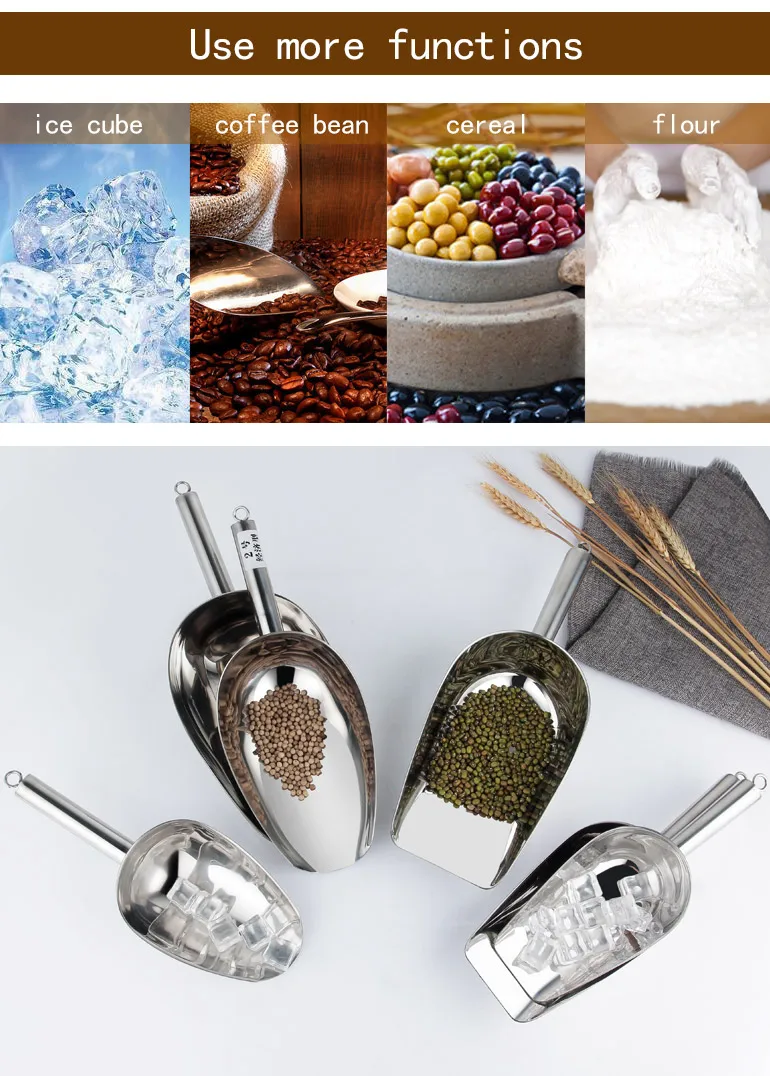 Wholesale bar Ware Ice Shovel Stainless Steel Ice Scoop for Sale ...