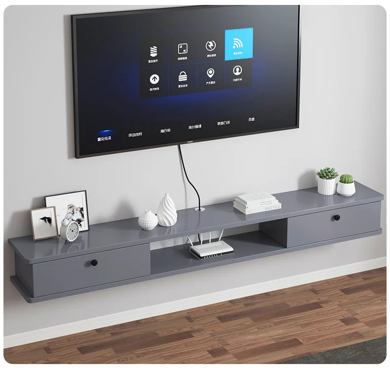 Wall-mounted Suspended Tv Cabinet Modern Minimalist Small Apartment ...