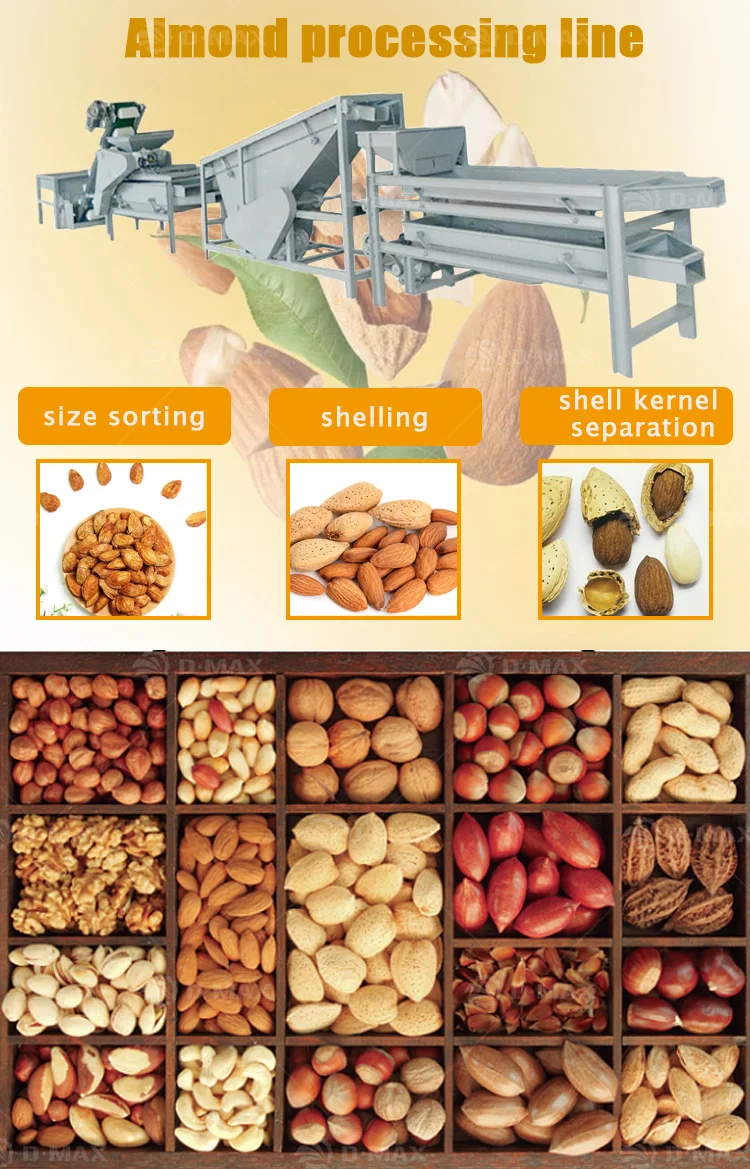 High Automation Almond Shell Almond Separator Line / Shelling Machine ...