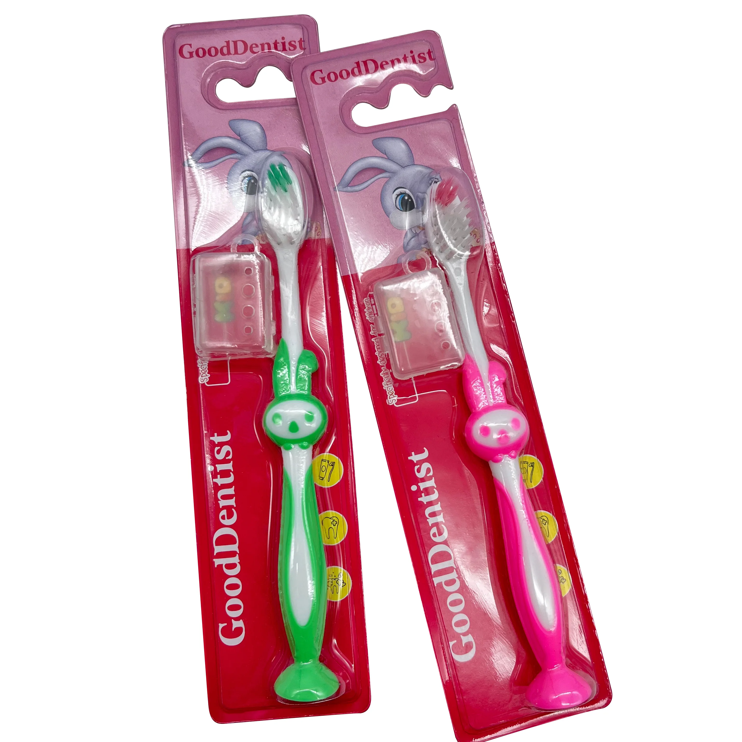 ISO Approved High Quality Cartoon Kids Animal Toothbrush with Head Cap ...