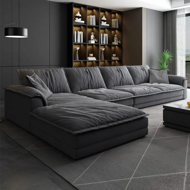 Comfy Modern L Shape Sectional Sofa with Pillows & Deep Seat
