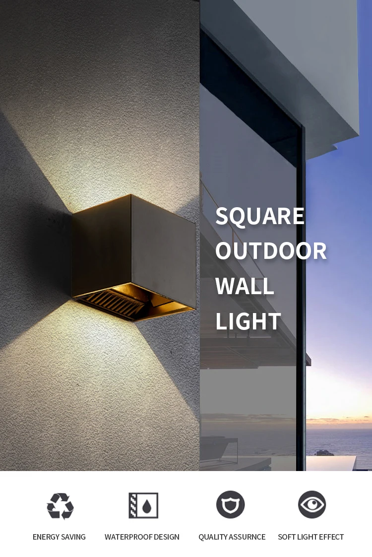 Square Aluminum Wall Mounted Lamp - Outdoor Decorative LED