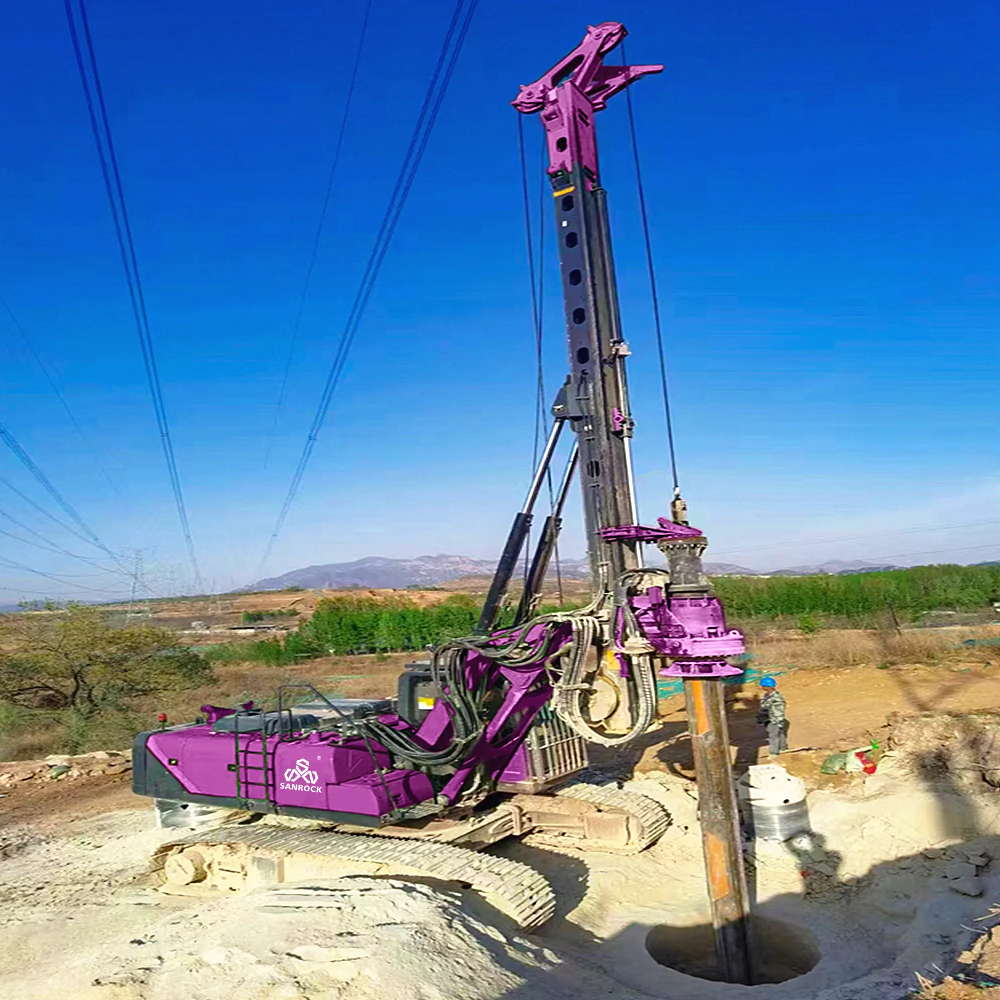 Hydraulic Rotary Drilling Rig Construction Works Automation Bore Pile ...