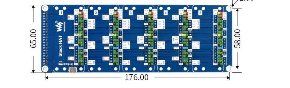 Waveshare Stack Hat For Raspberry Pi,Stacks Up To 5 Hats At Once ...