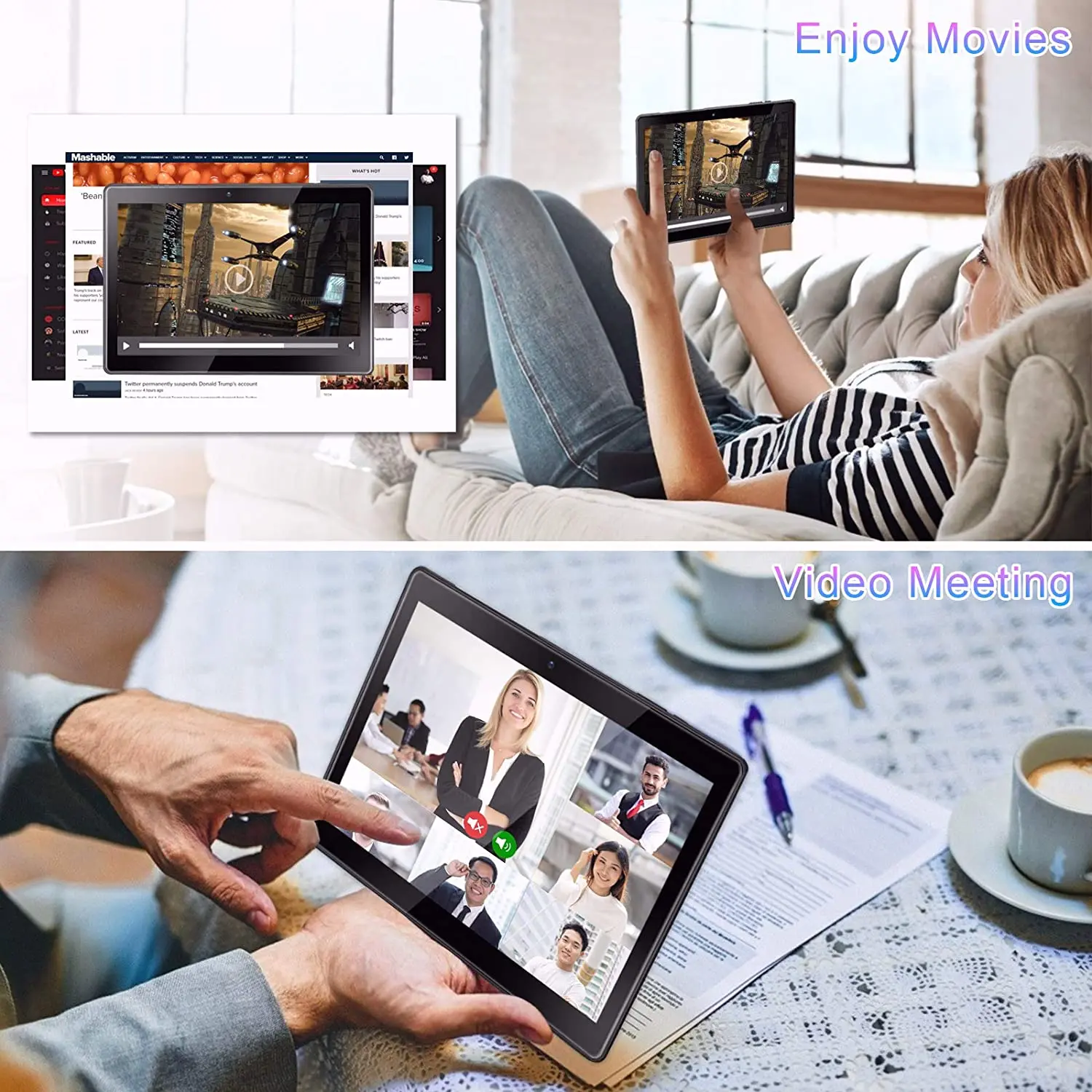 Hot Selling 2-in-1 13 Inch Touch Screen Tablet PC With Win11 8GB+256GB ...