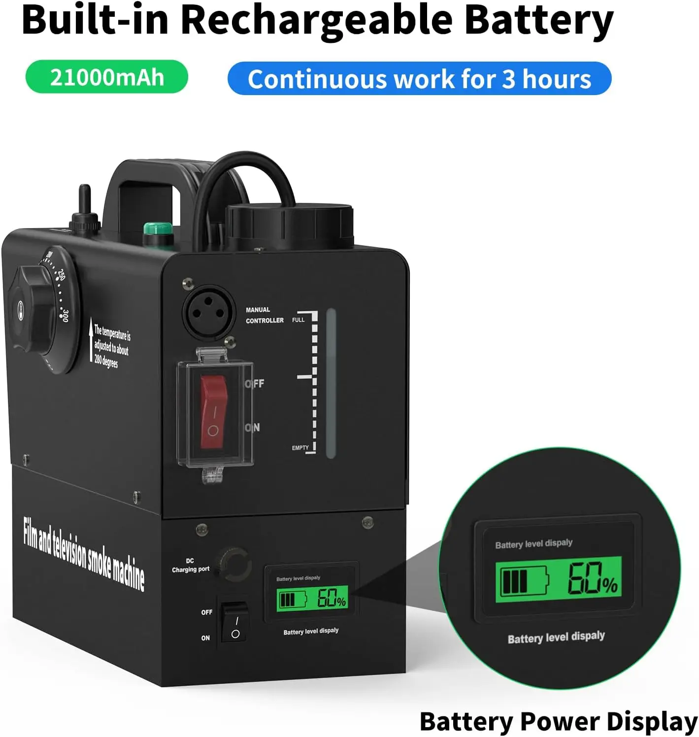 New Model 400W Rechargeable Portable Smoke Machine Hot Selling Fog ...