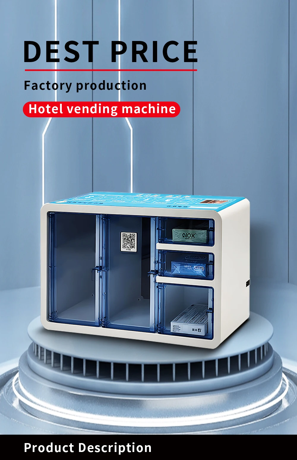 Shared Hotel Box Grid Mini Unmanned Vending Machine 5 Grid