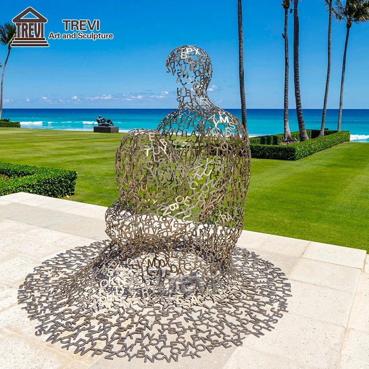 Modern Famous Metal Abstract Figure Statue Stainless Steel Letter Human ...