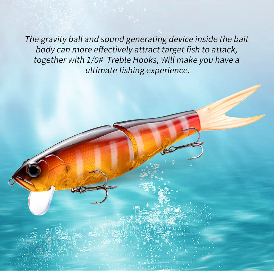 210mm 64g Predator Multi Jointed Swim Baits Floating Minnow Lure 2 ...