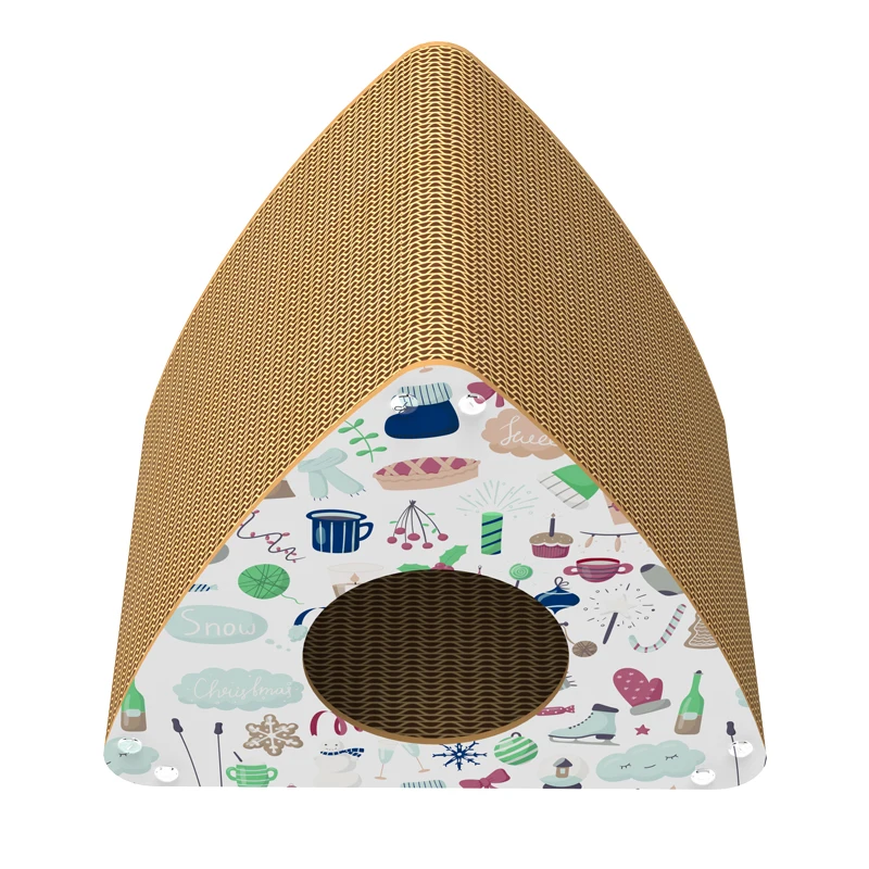 Cat Scratcher Tunnel Ramp Lounge Corrugated Cardboard Cat Post Large ...