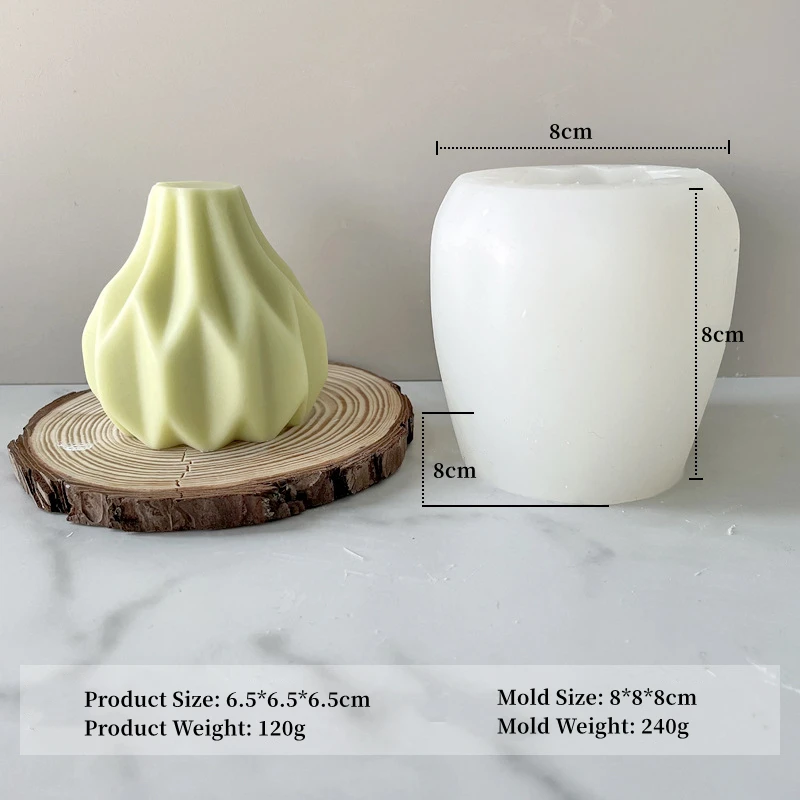 Dm514 3d Round Sphere Pear Geometric Texture Striped Candle Form ...
