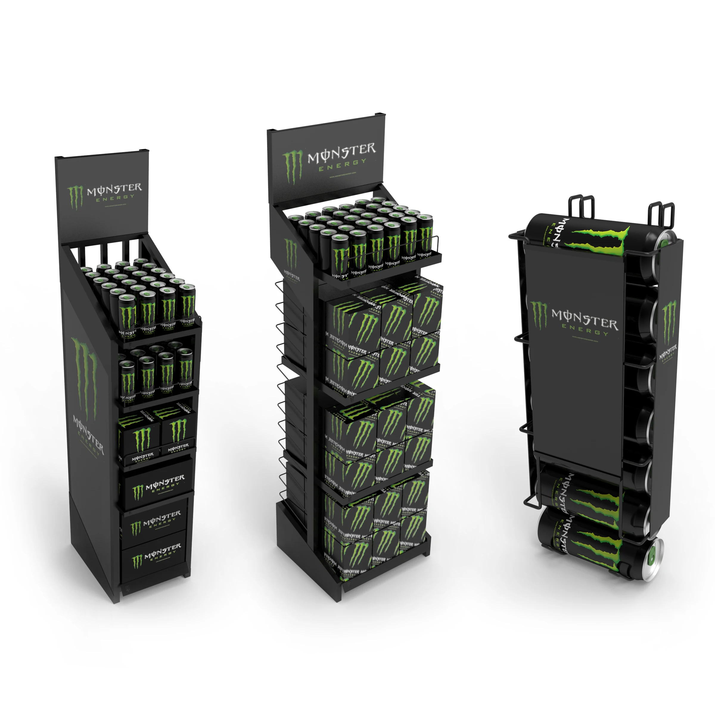 New Design Metal Energy Can Drink Floor Display Rack Powder Coated For ...