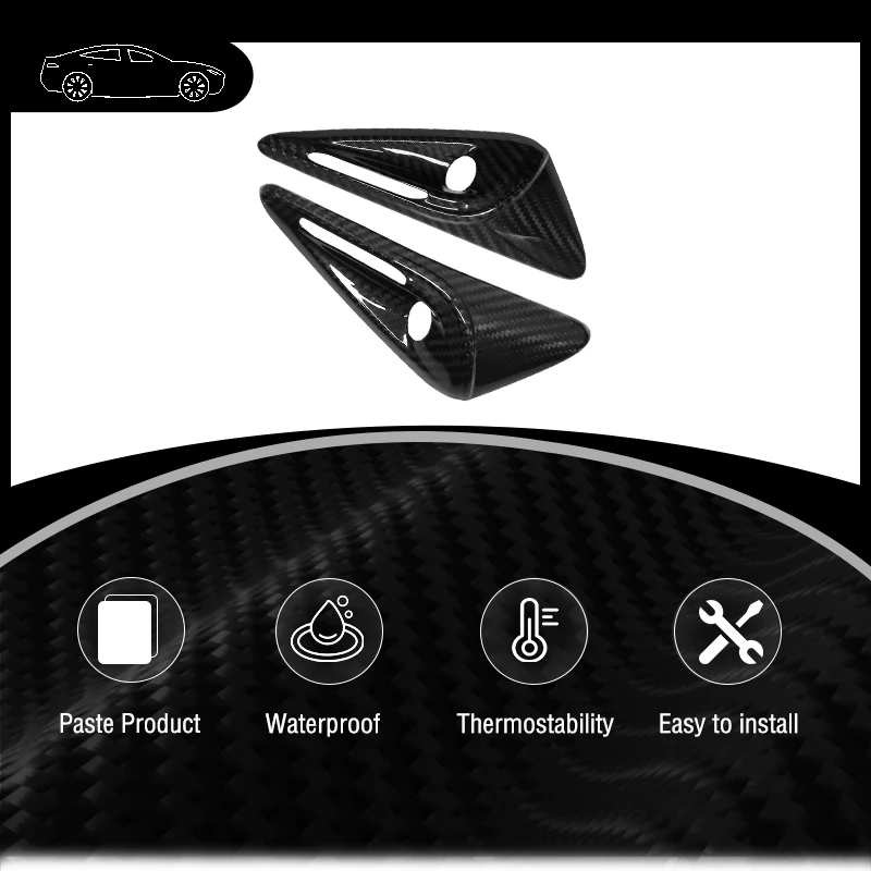 For Tesla Model 3/Y Exterior Dry Carbon Fiber Side Camera Protective ...