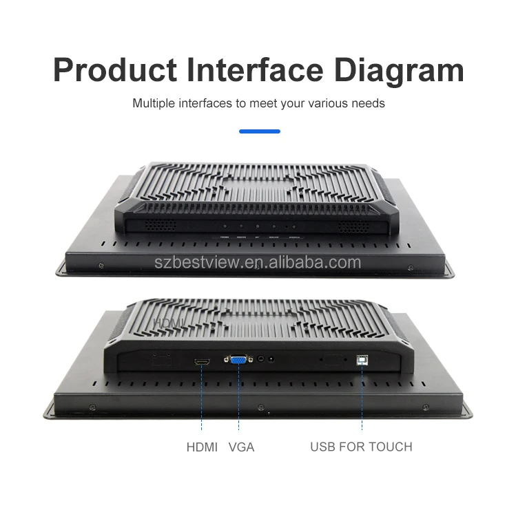 Bestview 27 Inch Industrial Touch Screen Monitor Waterproof IP65 Open ...