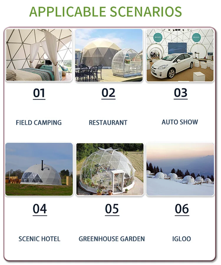 Detachable Geodesic Greenhouse Prefab Dome House Eco Transparent Winter ...