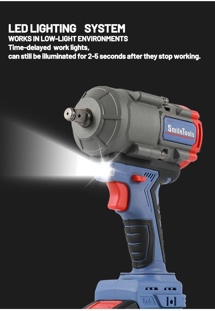 High Torque 21v Wireless Brushless Wrench 3000bpm Impact Frequency 1 ...