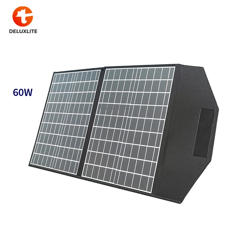 Foldable Solar Panel 60w 100w Folding Portable Solar Panels Kit ...