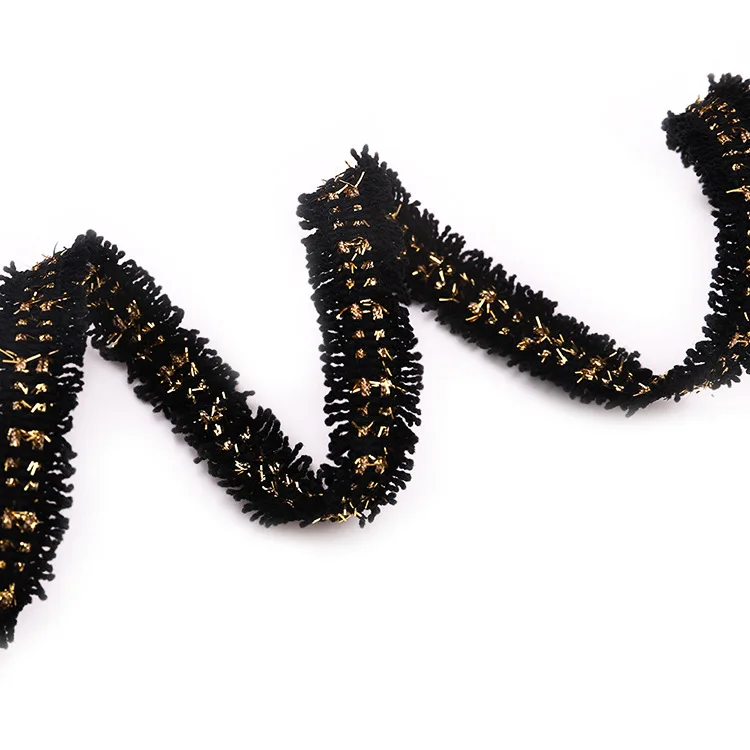 Vintage Embroidered Lace Trim Metallic Tweed Webbing Ribbon Fabric For ...