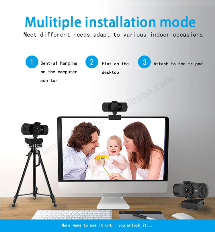 2k USB Webcam Full HD 2K Web Camera Auto Focus With Microphone for mac ...