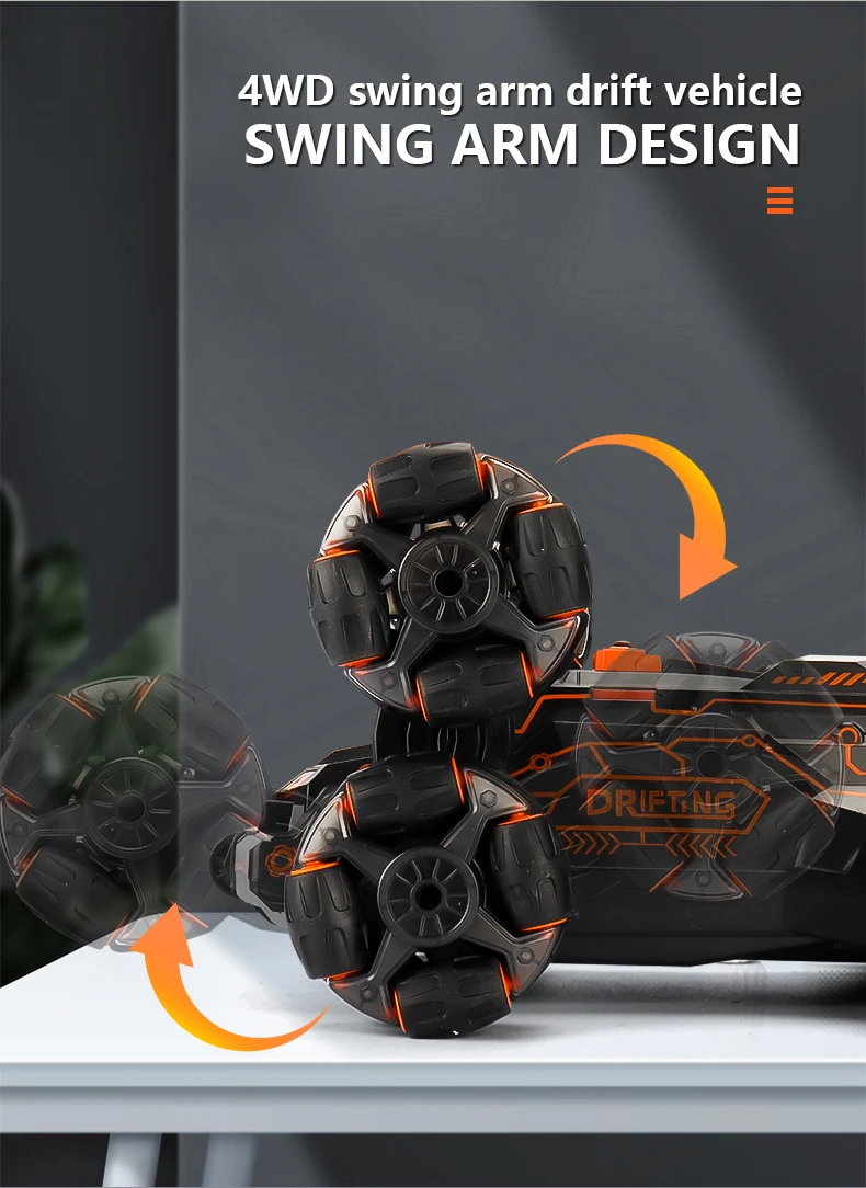 Gesture Control Drift Stunt Six-wheel 2.4ghz Rc Car Swing Arm Left ...