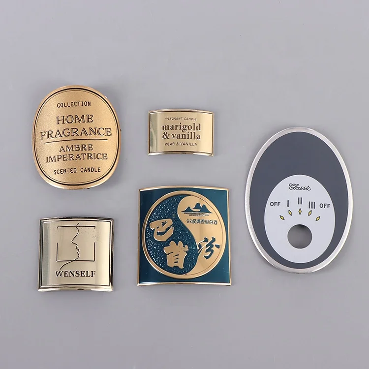 Customized 3d Gold Logo Metal Perfume Bottle Label Embossed Aluminum ...