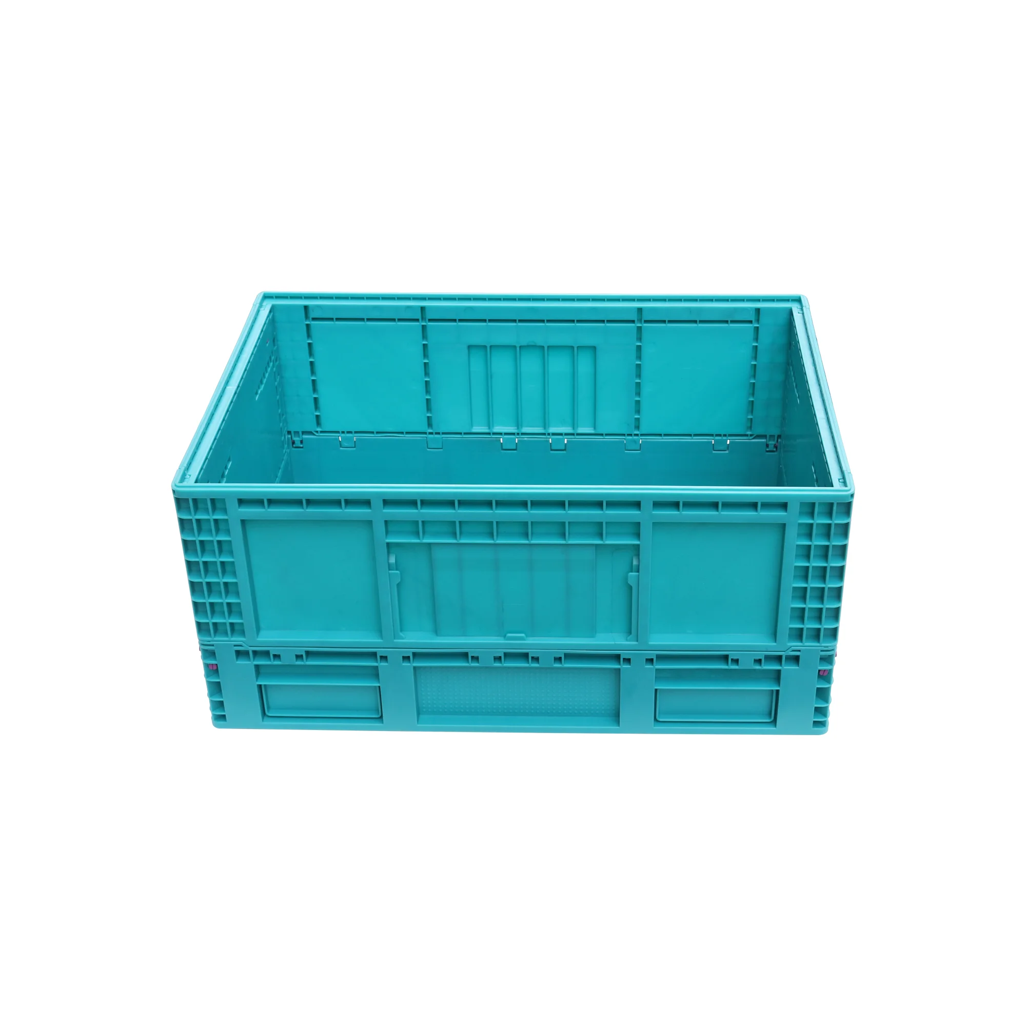 QS Stackable Folding Crates Plastic Storage Boxes Collapsible Storage ...