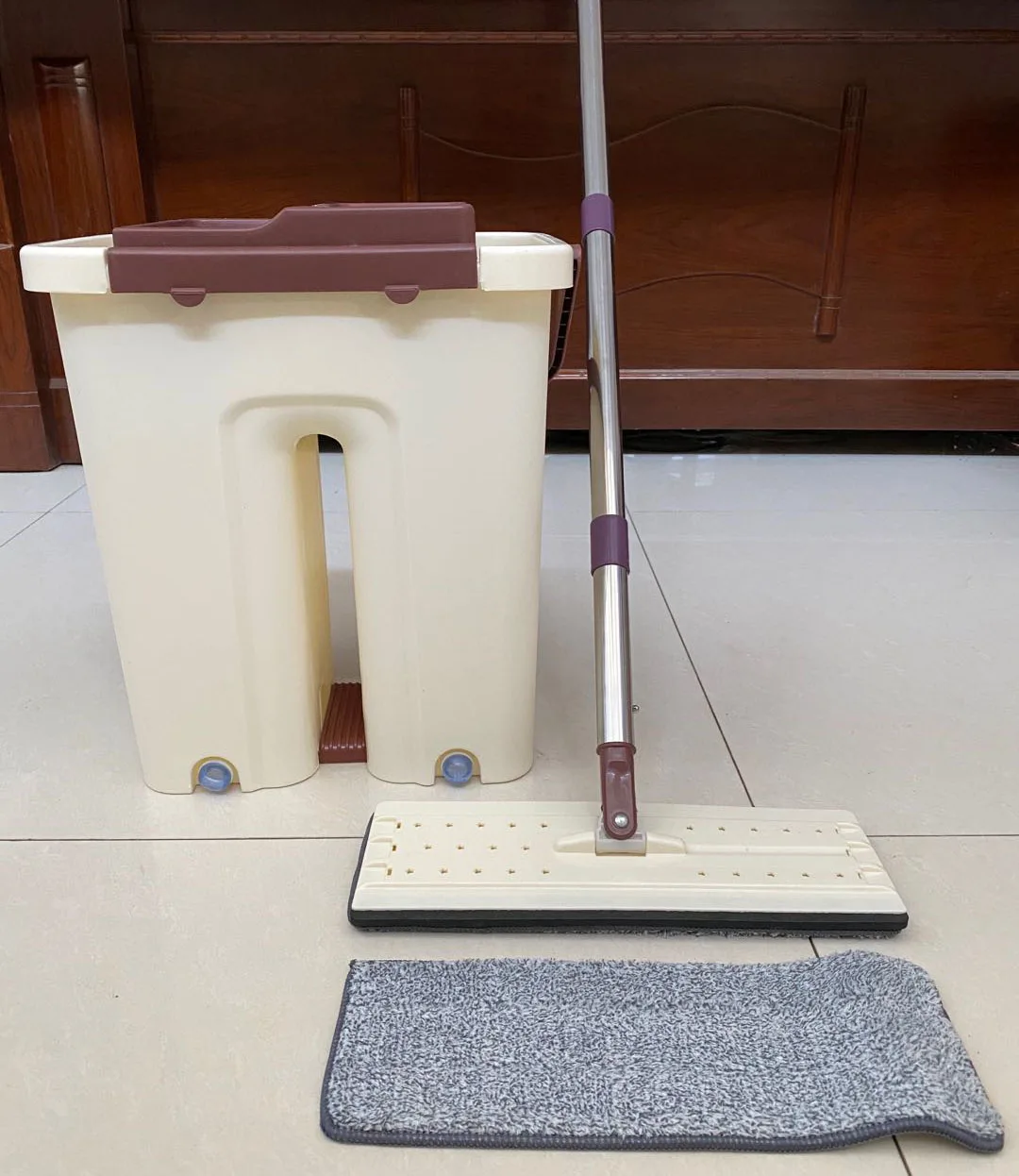 360 Rotating Self Floor Cleaner Squeeze Mop Bucket Set Magic Industry ...