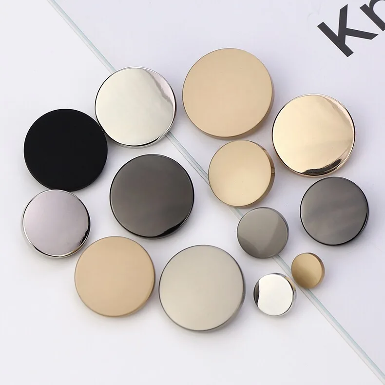 Wholesale 13mm 18mm 25mm Stock Plain Gold Shell Buttons Metal ...