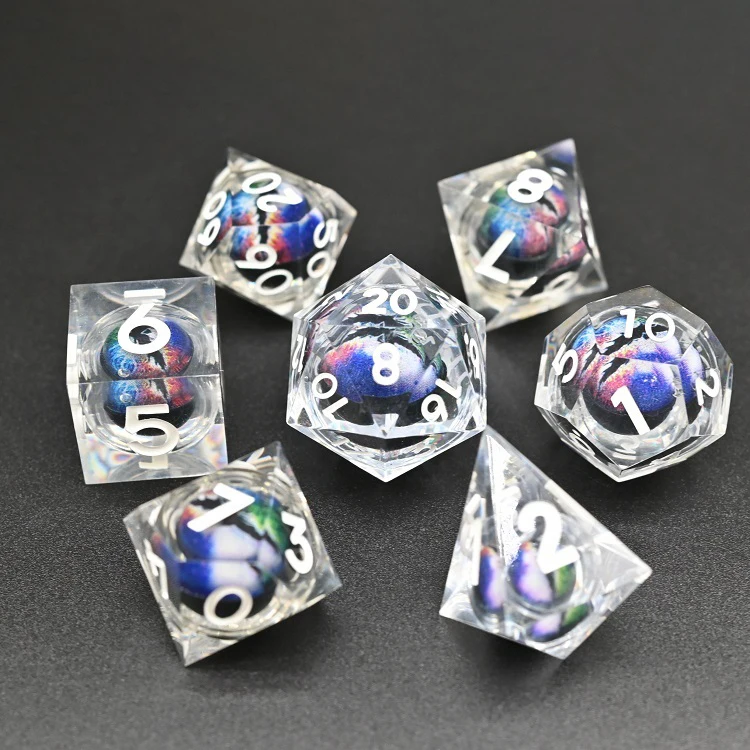 Dnd Green Floating Moving Eyes Dice Resin Dragon Eye Dice For ...