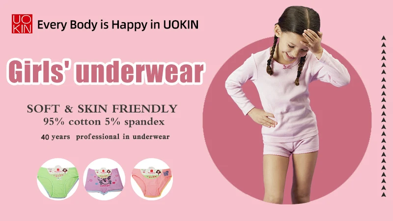 UOKIN Cute Cartoon Boxers for Girls 4-10 Years Cotton Underwear Shorts ...