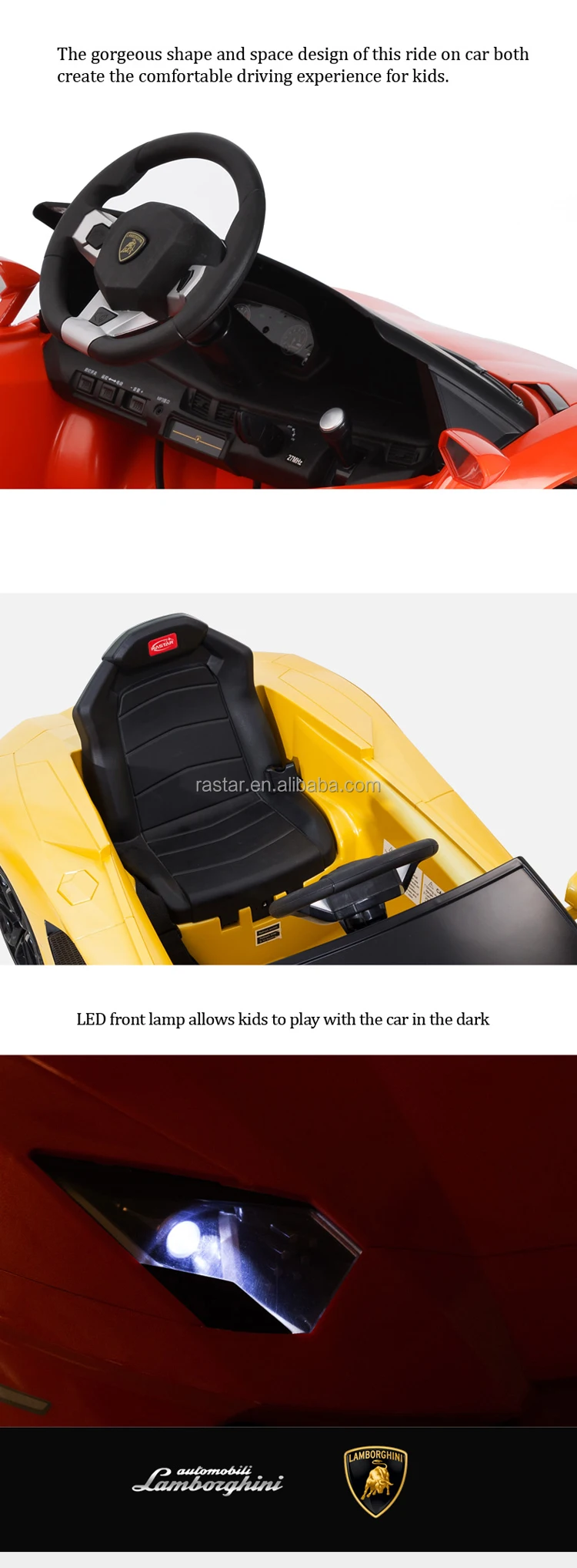 Rastar Toy Large Plastic Battery Cars Electric Ride On Car For Kids ...