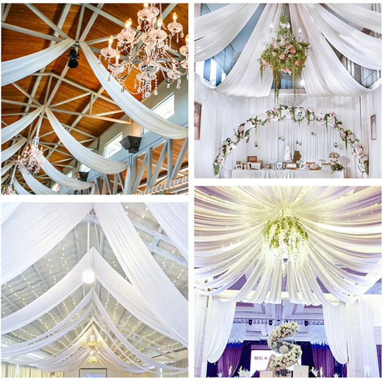 White Roof Canopy Draping Fabric - Perfect for Weddings