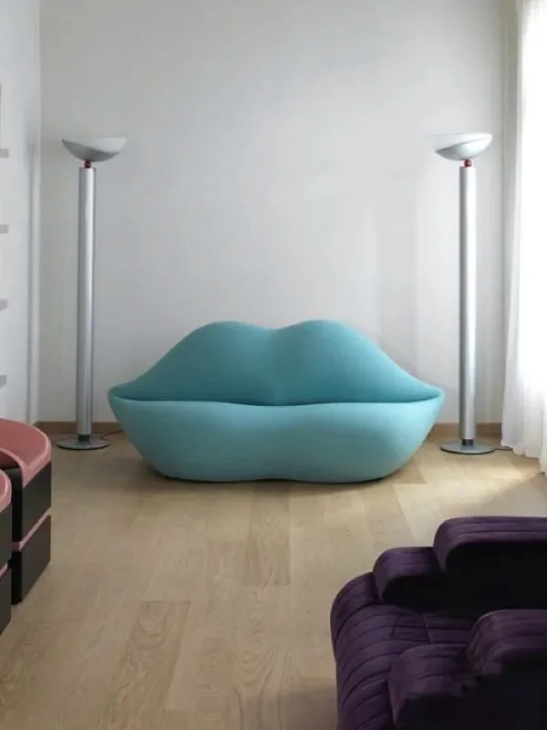 Wholesale Fashionable Lips Velvet Living Room Apartment Sofa Pink Red ...