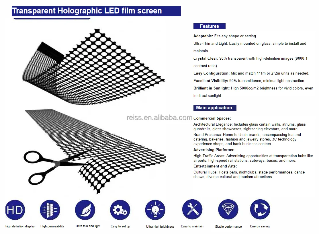 4K P2 Portable Transparent Poster Flexible Matrix Pantalla Indoor ...