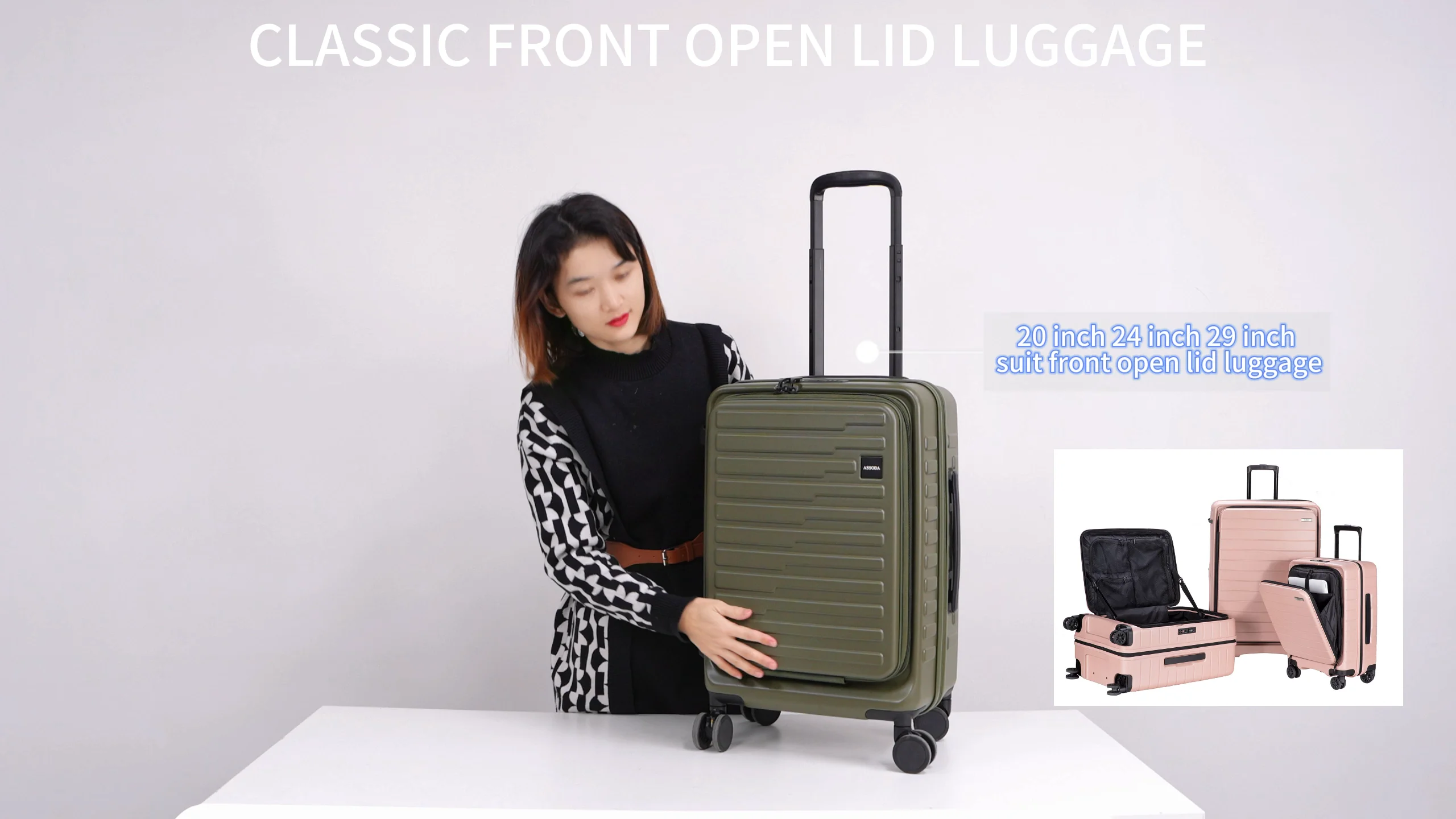 Custom Design Expandable Pc Luggage Carry On Front Pocket Laptop Cabin ...
