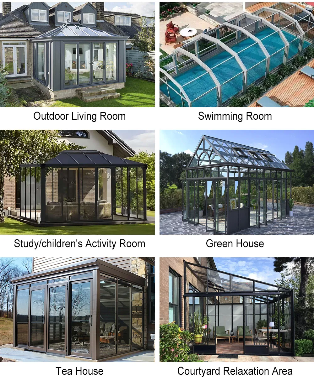 Modern Customizable Aluminum Glass Prefab Winter Garden Backyard Patio ...