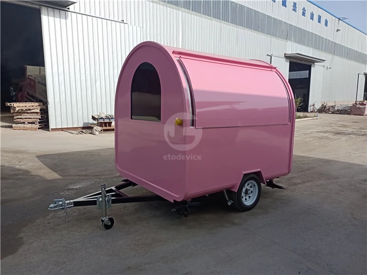 New Design Multipurpose Commercial Snack Pink Food Cart With Mobile ...