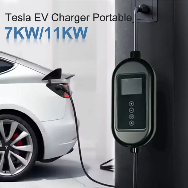 3.5kw 7KW 9.6kw Wallbox Tesla Portable EV Charger 16A 32A 40A EVSE ...