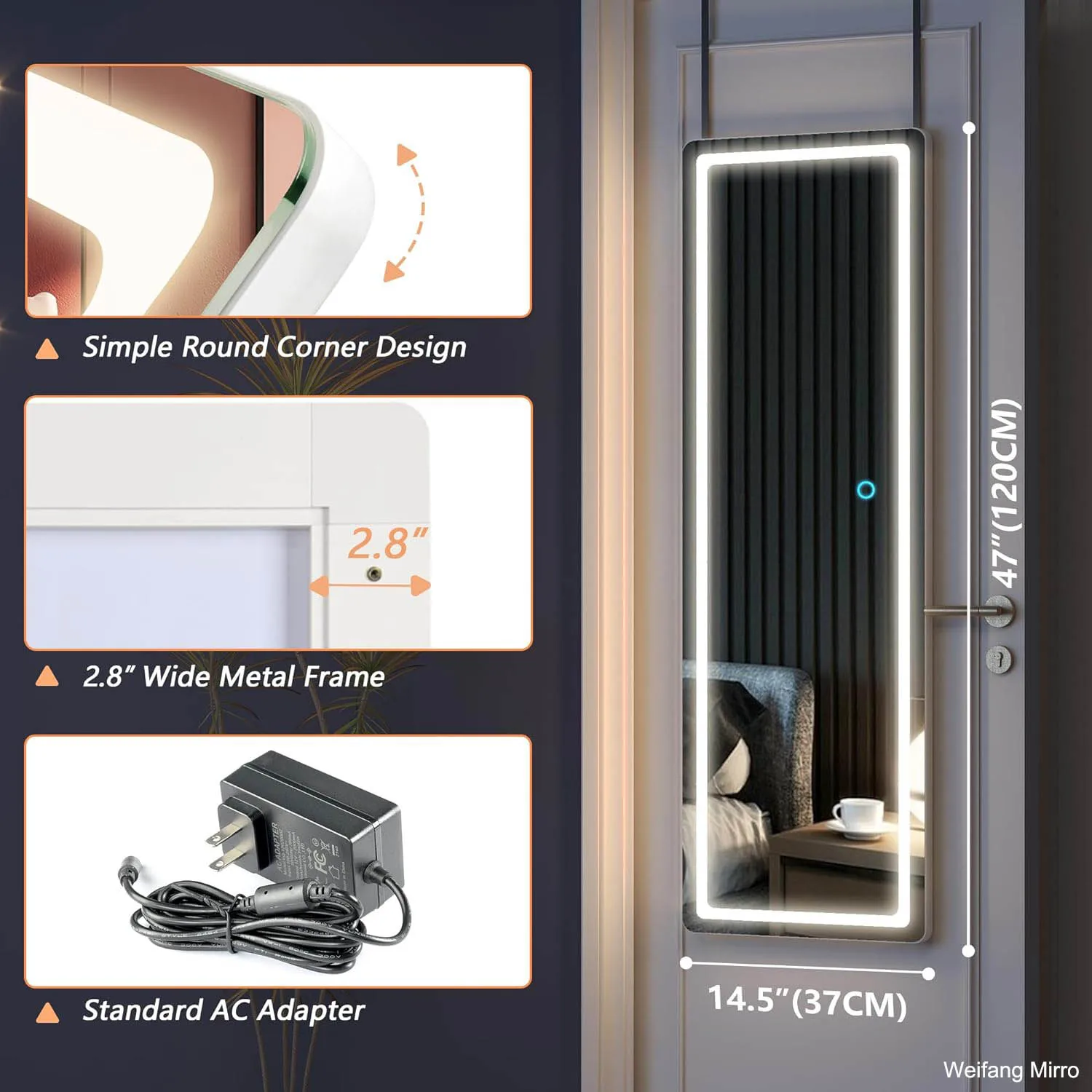 Custom Smart Large Decorative Floor Full Length Long Full Body LED ...