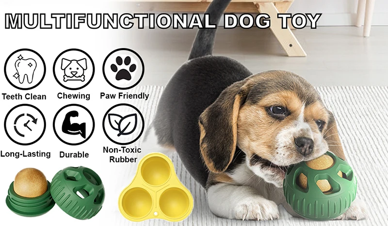Durable Interactive Frozen Treat Dispensing Puzzle Dog Ball Toy ...
