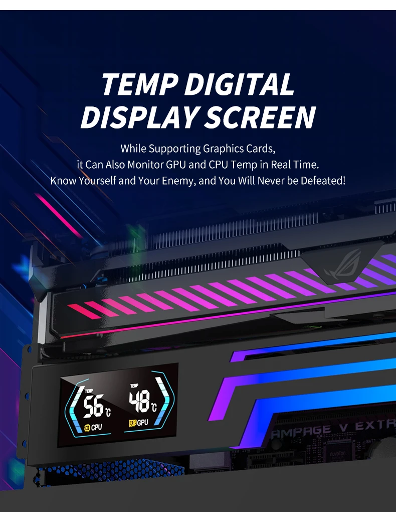 Power Train Z-X6 - Stylish RGB LED Screen Graphics Card Holder