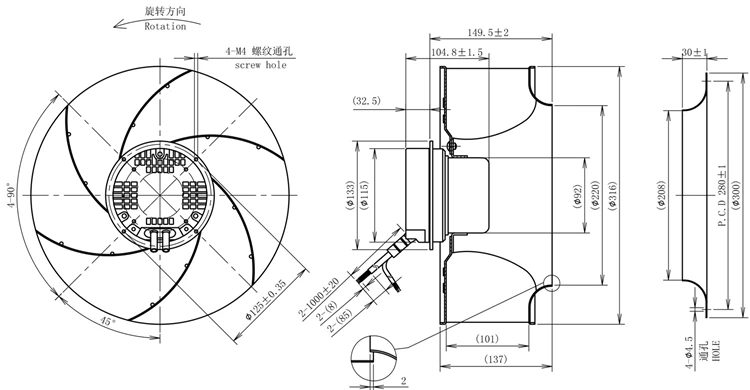 Sge310-ba-092-001 High Temperature Backward Industrial Smoke Exhaust ...