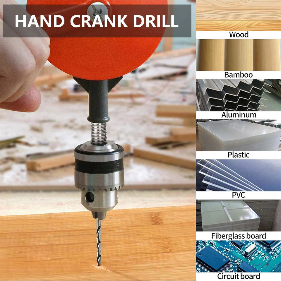 1.5-9mm Precision Chucks Manual Crank Drill Hand Drill For Jewelry Wood ...
