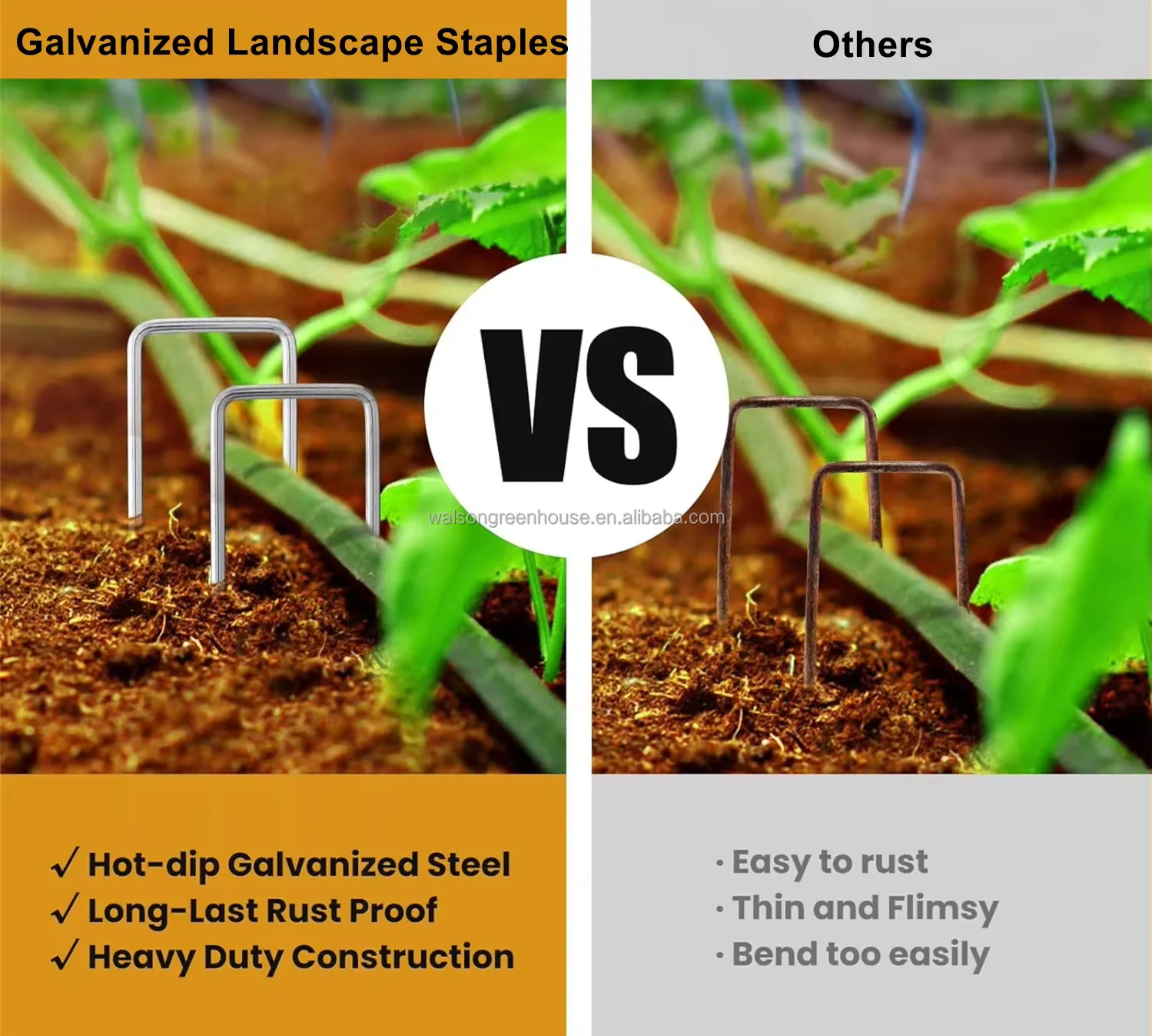 U-type Turf Staples Artificial Grass Steel Garden Stake Landscape ...