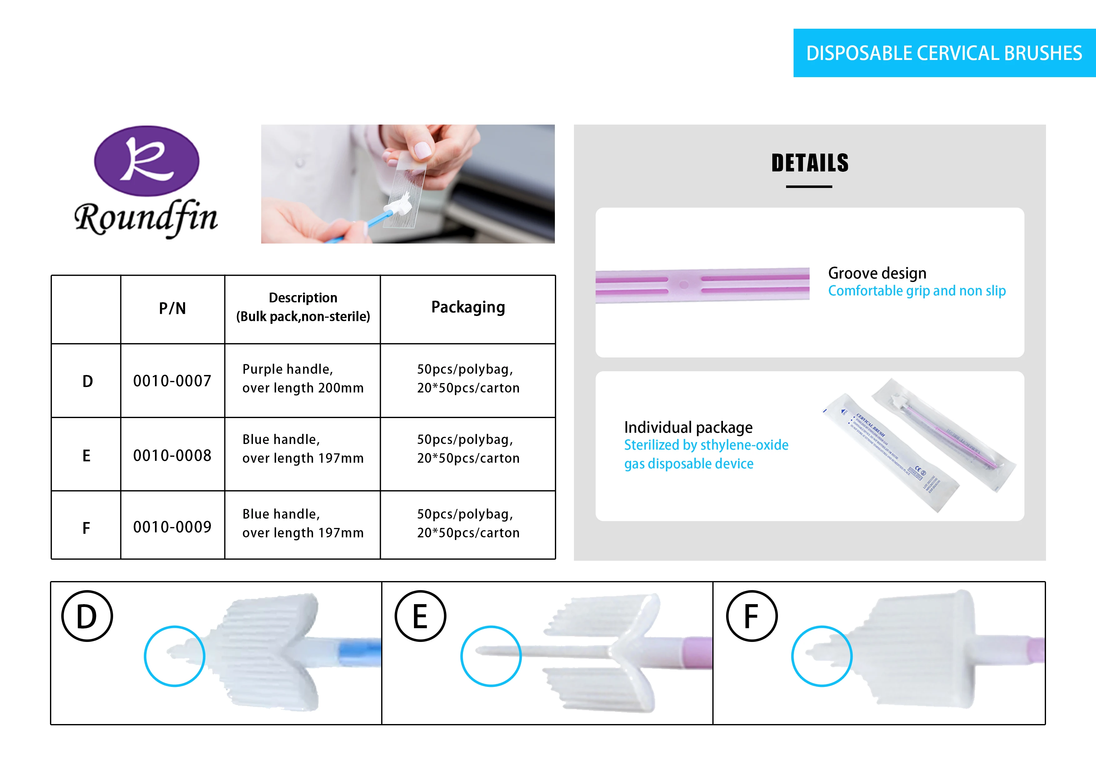Medical Cervical Brush Cytology Brush For Pap Smear Tct Test ...