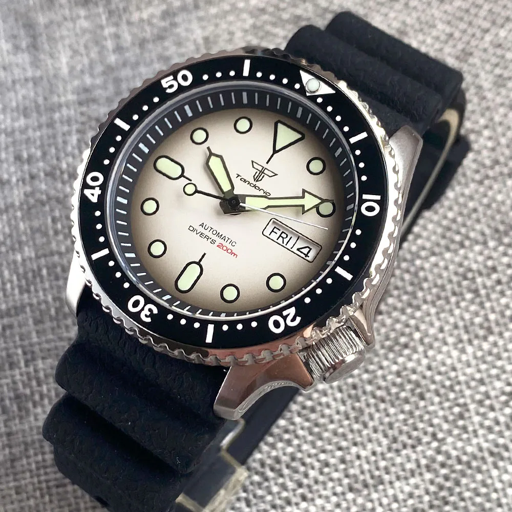 2023 Tandorio SKX Diver Steel Watch - Waterproof & Stylish