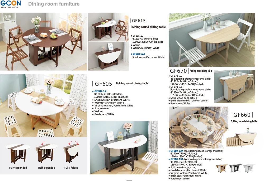 Folding Dining Table - Space-Saving Solid Wood Furniture