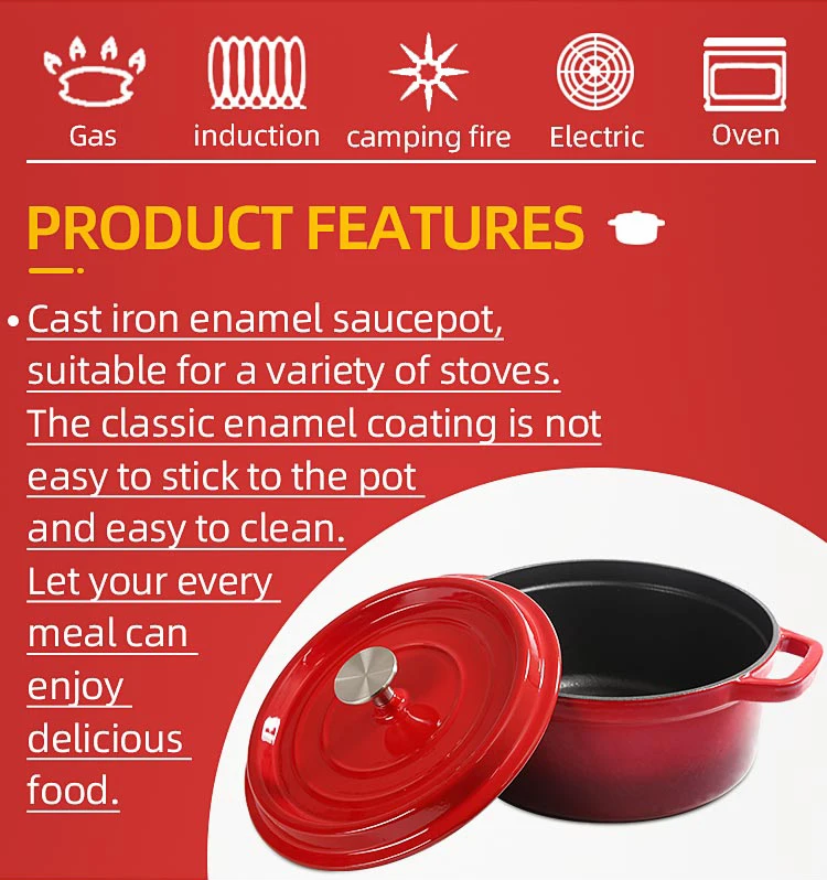 Cooking Pots Cast Iron Sets Cookware Casserole Enamel Pot Set Cookware ...