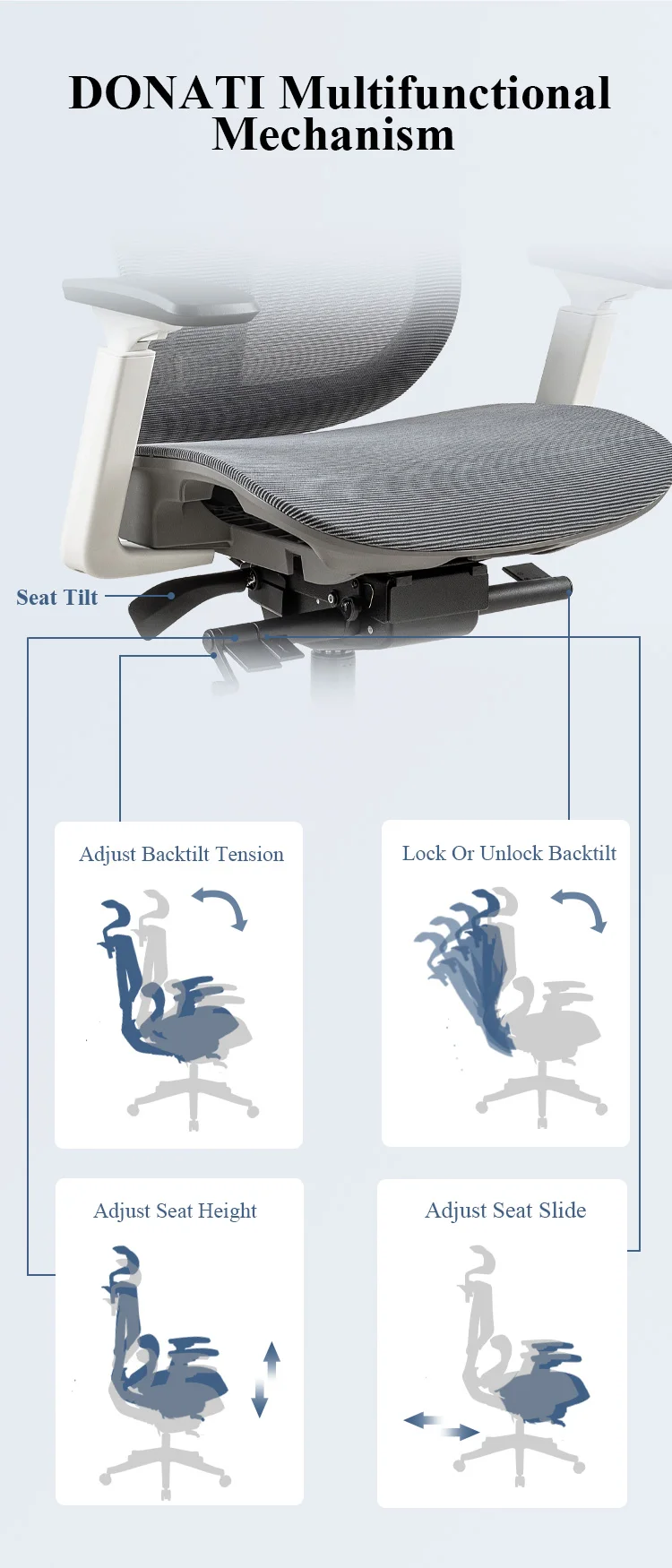 Luxury Office Furniture 4d Armrest High Back Boss Executive Ergonomic ...