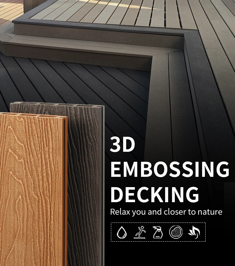 New Technology WPC 3D Embossed Composite Decking - Durable & Stylish